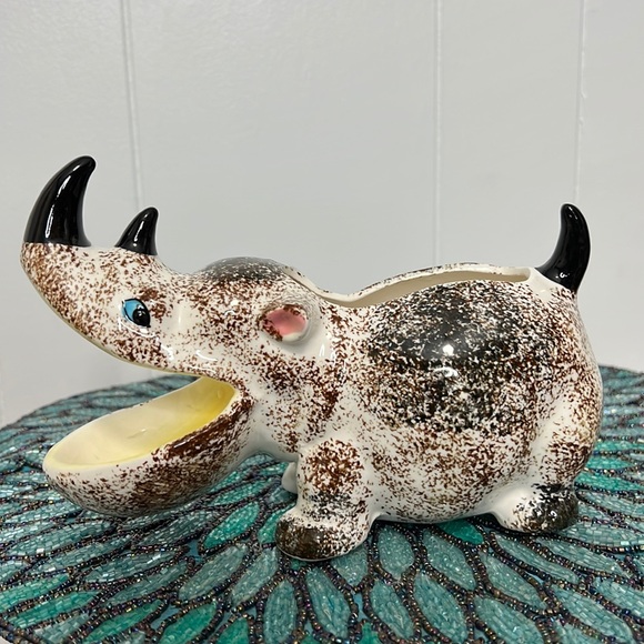 Vintage | Accents | Vintage Ceramic Planter Rhinoceros Made In Japan ...